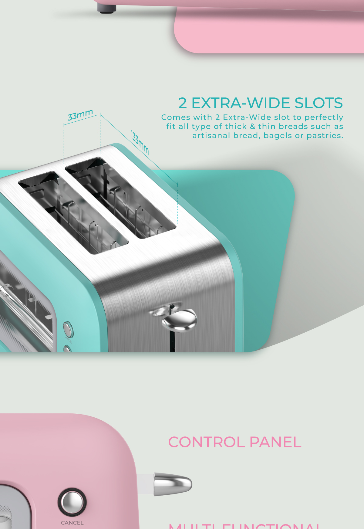 PERYSMITH X BARBIE 2 SLICE BREAD TOASTER SN2 - PerySmith Malaysia