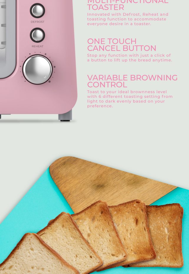 PERYSMITH X BARBIE 2 SLICE BREAD TOASTER SN2 - PerySmith Malaysia