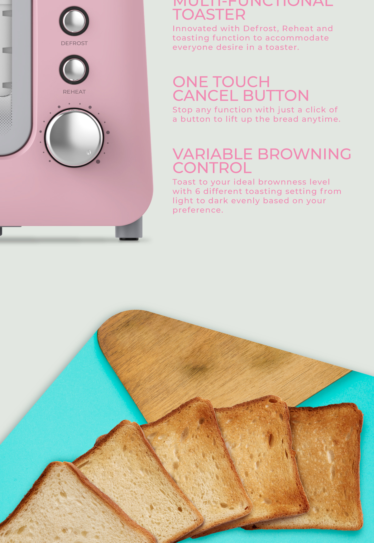 PERYSMITH X BARBIE 2 SLICE BREAD TOASTER SN2 - PerySmith Malaysia