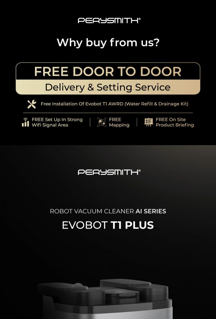 PerySmith Robot Vacuum Cleaner Ai Series Evobot T1 Plus - PerySmith Malaysia