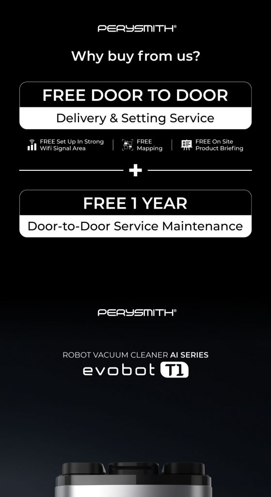 PerySmith Robot Vacuum Cleaner Ai Series Evobot T1 - PerySmith Malaysia