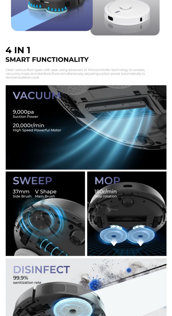 PerySmith Robot Vacuum Cleaner Ai Series Evobot T1 - PerySmith Malaysia