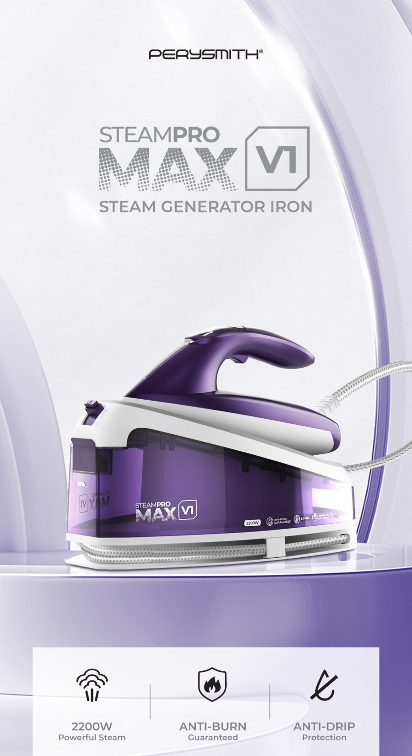 PerySmith Anti-Burn Guaranteed Steam Generator Iron Steampro Seriess V1 ...