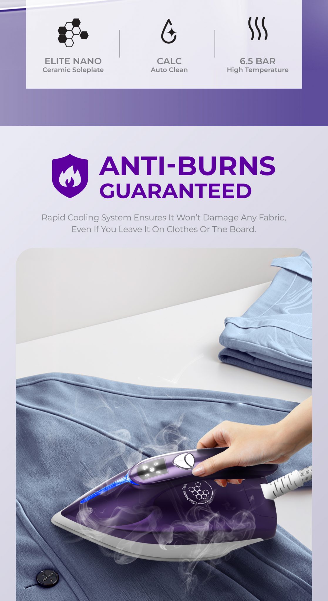 PerySmith Anti-Burn Guaranteed Steam Generator Iron Steampro Seriess V1 ...