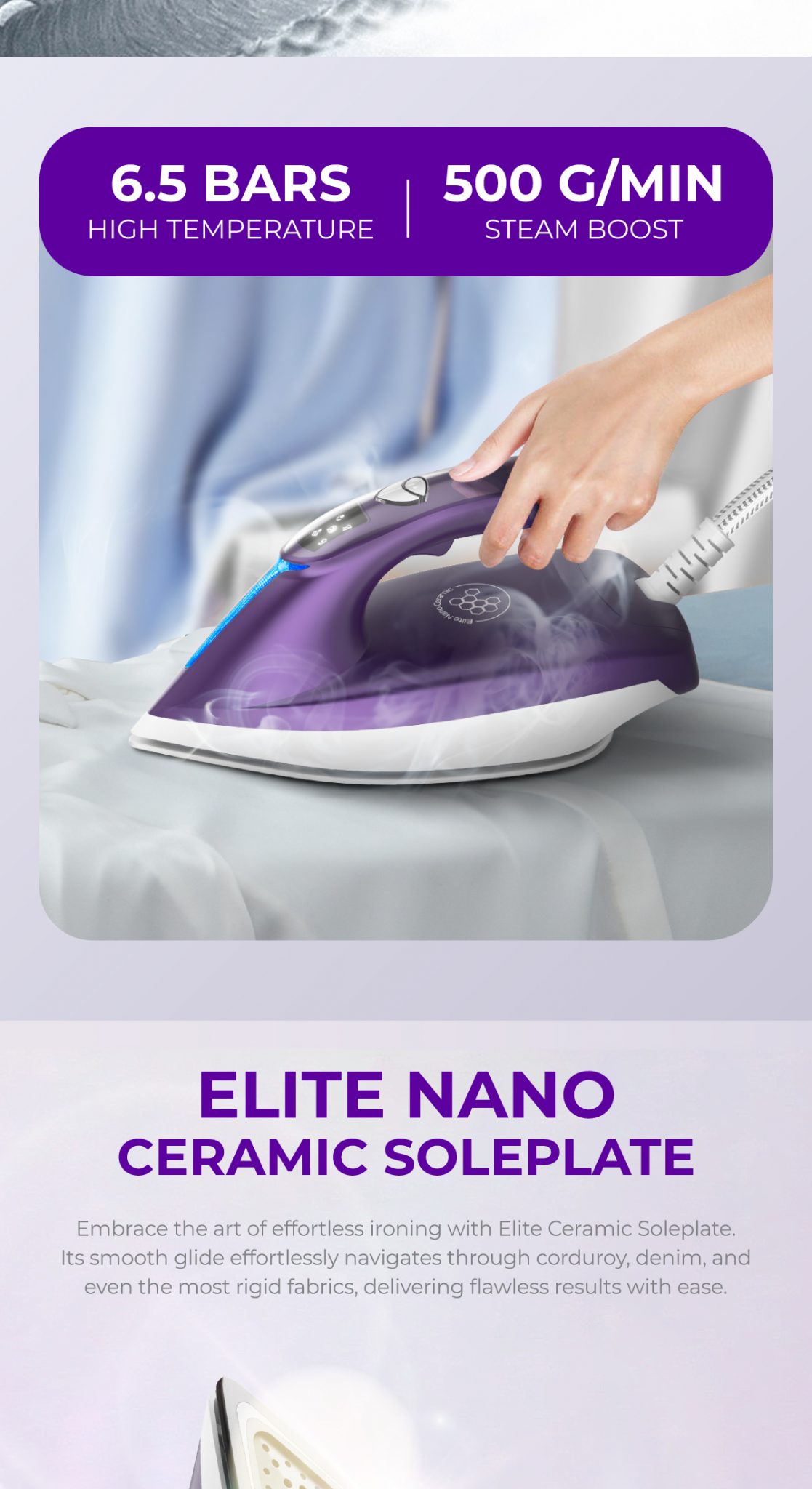 PerySmith Anti-Burn Guaranteed Steam Generator Iron Steampro Seriess V1 ...