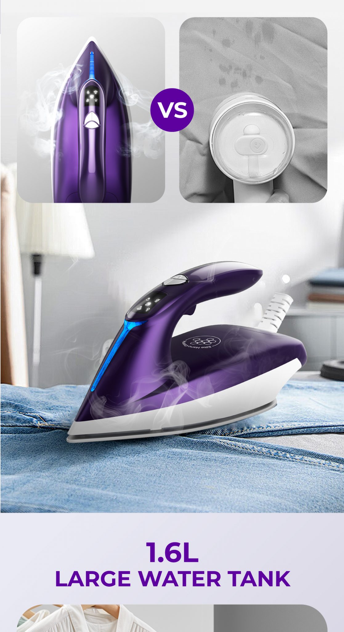 PerySmith Anti-Burn Guaranteed Steam Generator Iron Steampro Seriess V1 ...