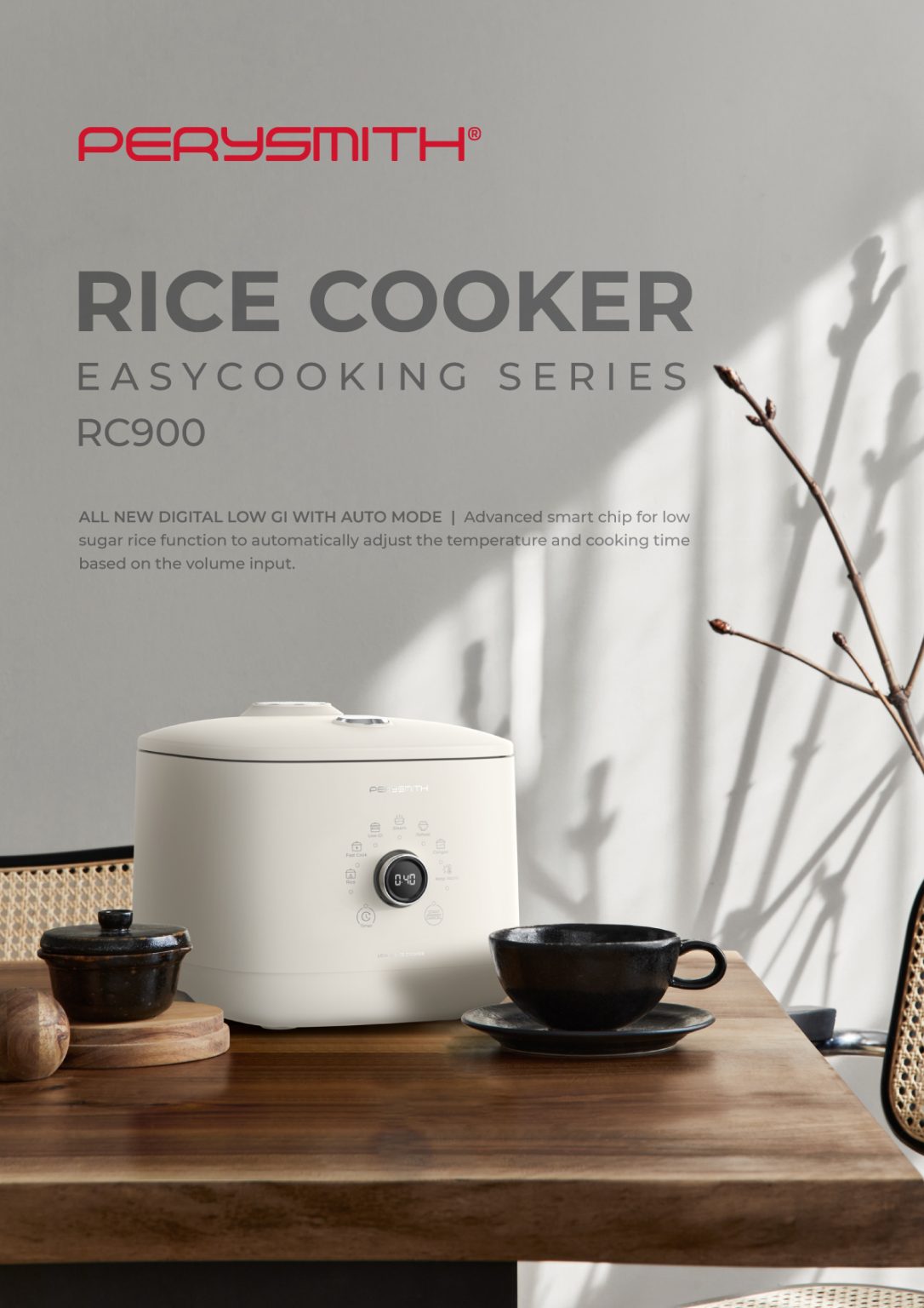 PerySmith Rice Cooker Easy Cooking Series RC900 - PerySmith Malaysia