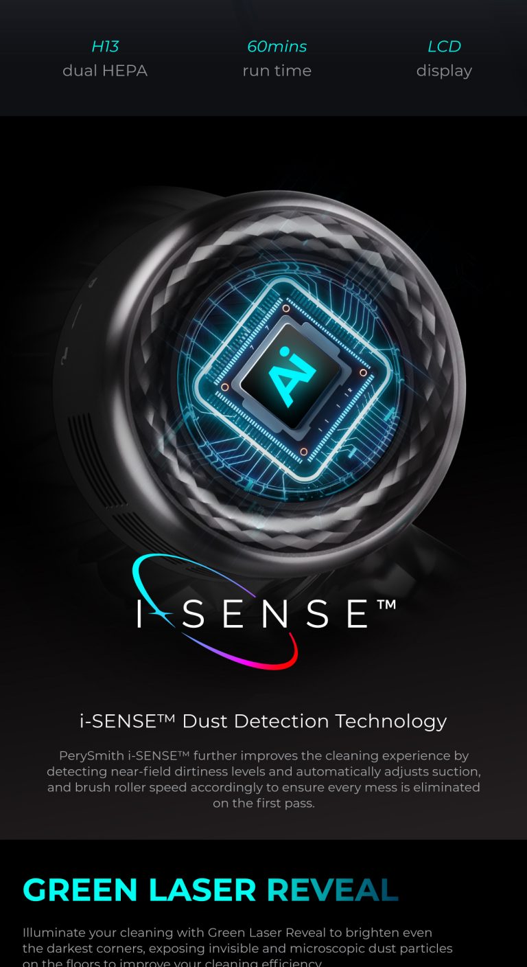 PerySmith Cordless Vacuum Cleaner Sonic Pro Core Series X6 Pro ...